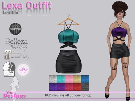 Second Life Marketplace - Lexa Outfit With Hud Leather