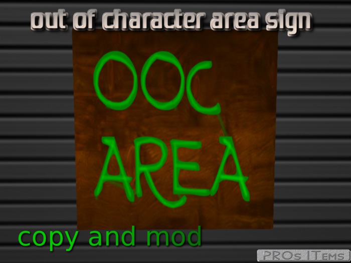 Second Life Marketplace - OOC Area sign