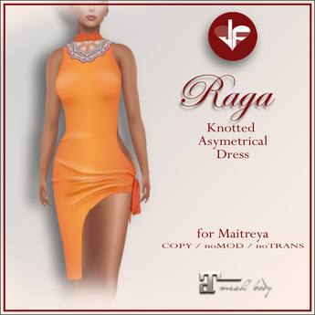 Second Life Marketplace - J&F ~ Raga Knotted Dress Orange