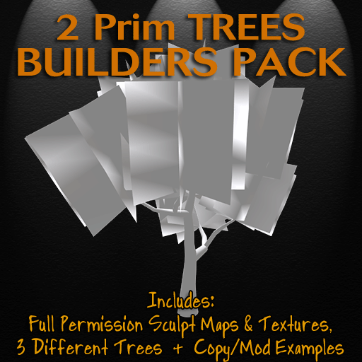 Second Life Marketplace - 2 Prim TREES Builders Pack