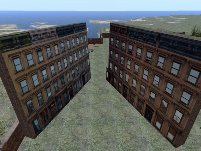 Second Life Marketplace - Double-Sided Brownstones Sim-Edger by KnoWorks