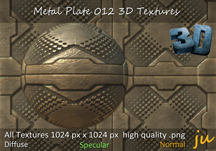 Second Life Marketplace - JU Metal Plate 012 3D Textures Full Perm