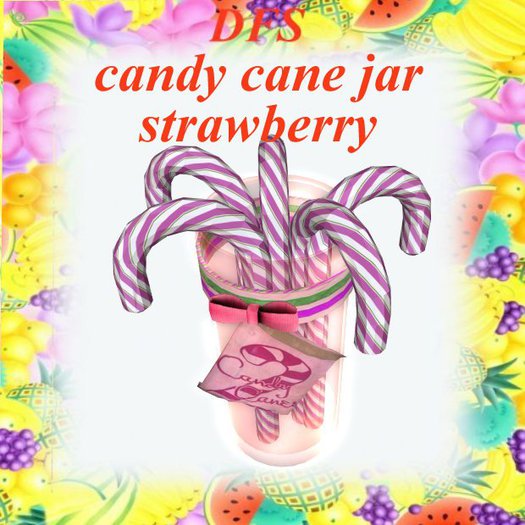 Second Life Marketplace - candy cane jar strawberry DFS storage vendor ...