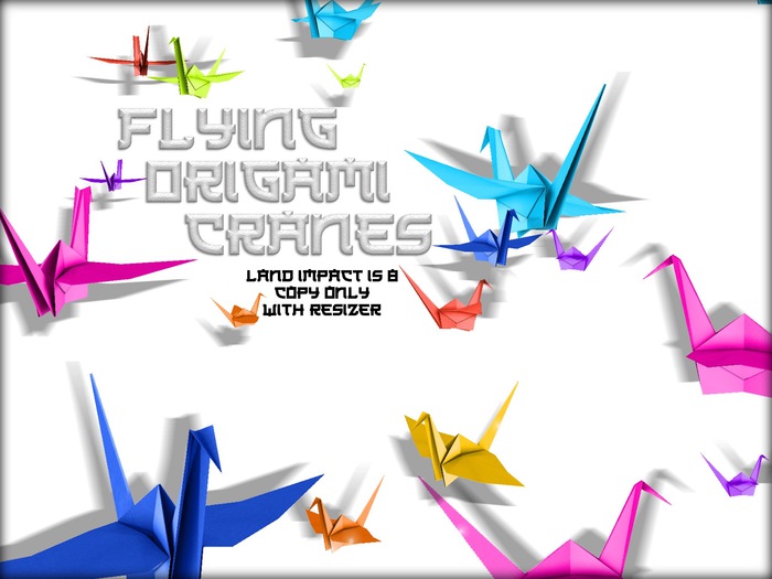 Second Life Marketplace - Boudoir Garden-Flying Origami Cranes