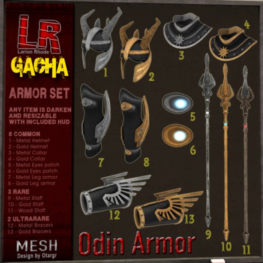 Second Life Marketplace - 08 LR Odin Leg Armor (gold) Common (box)
