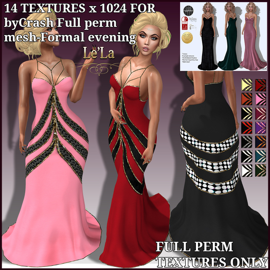 Second Life Marketplace - byCrash -Formal evening dress Texture Pack 2