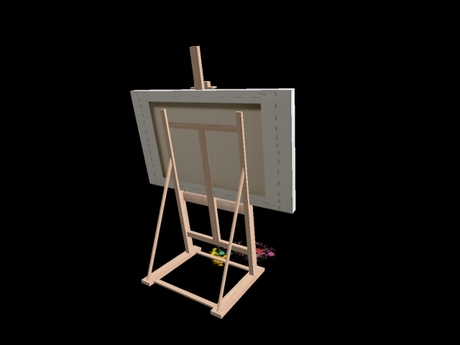 Second Life Marketplace - 4 prim classic oak dulce easel with painter's ...