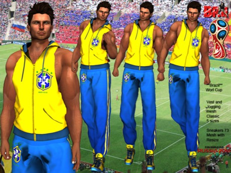Second Life Marketplace - **BRAZIL WORLD CUP STYLE COMPLET OUTFIT FOR MEN**
