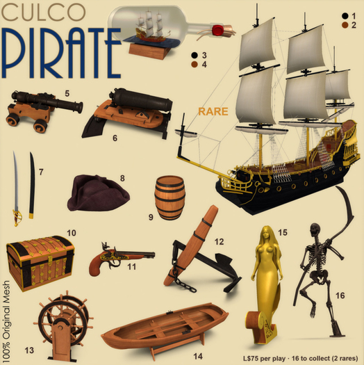Second Life Marketplace - 16 -Culco- Pirate -Figurehead Skeleton