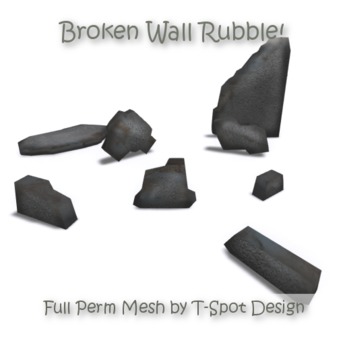 Second Life Marketplace - T-Spot Mesh - Broken Wall Rubble - Full Perm ...