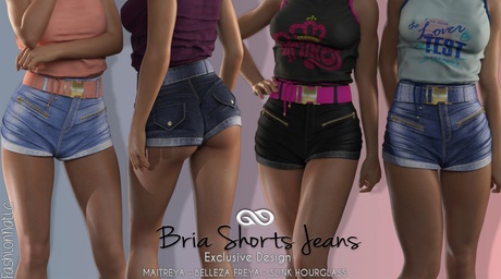 Second Life Marketplace - Bria Female Dark Blue Jeans Shorts - MESH ...
