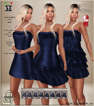 Second Life Marketplace - .:LC:. Joe Ruffle Cocktail Dress (FMbox) navy ...