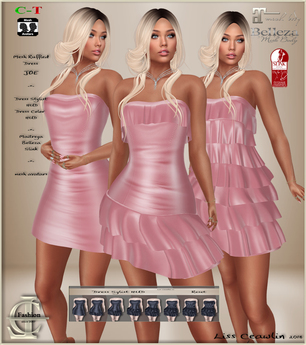 Second Life Marketplace - .:LC:. Joe Ruffle Cocktail Dress (FMbox) rose