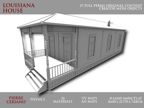 Second Life Marketplace - Louisiana house - 35 LI - FULL PERMS Mesh ...