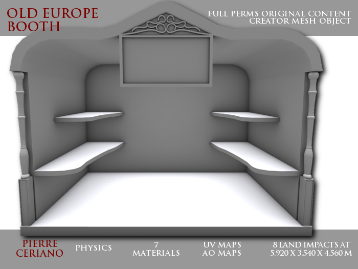 Second Life Marketplace - Old Europe booth - 8 LI - FULL PERMS Mesh