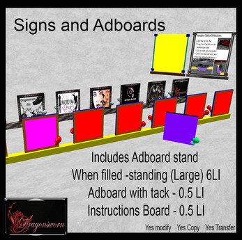 Second Life Marketplace - Full Perm Signs and LM Boards Kit