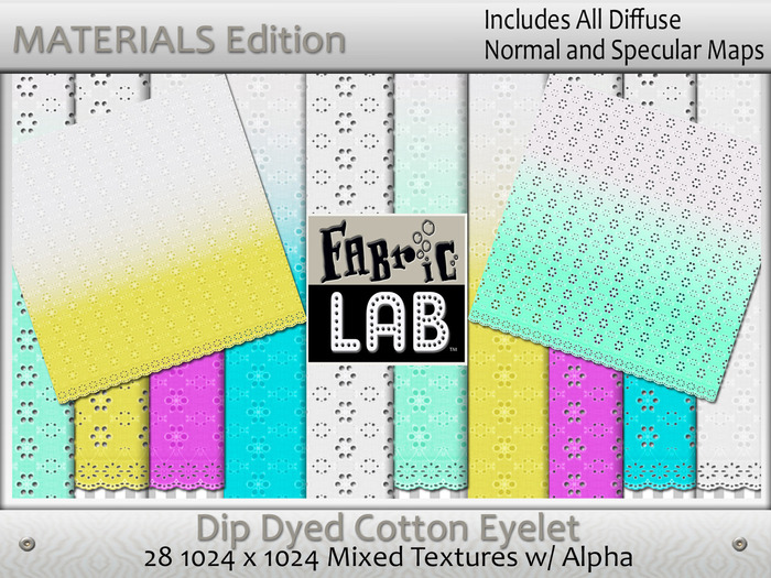 Second Life Marketplace - Fabric Lab ME Dip Dyed Cotton Eyelet Texture ...