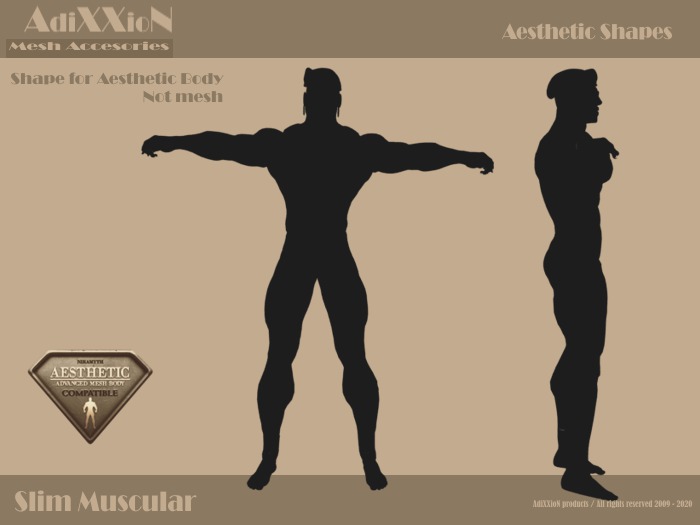 Second Life Marketplace - Aesthetic AdiXXioN Slim Muscular Shape