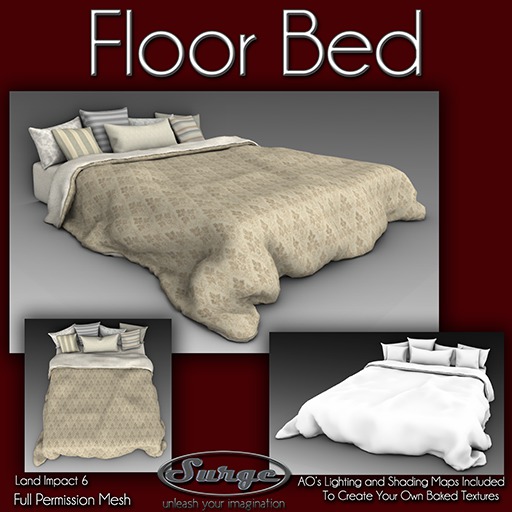 Second Life Marketplace - Floor Bed - Full Permission Mesh