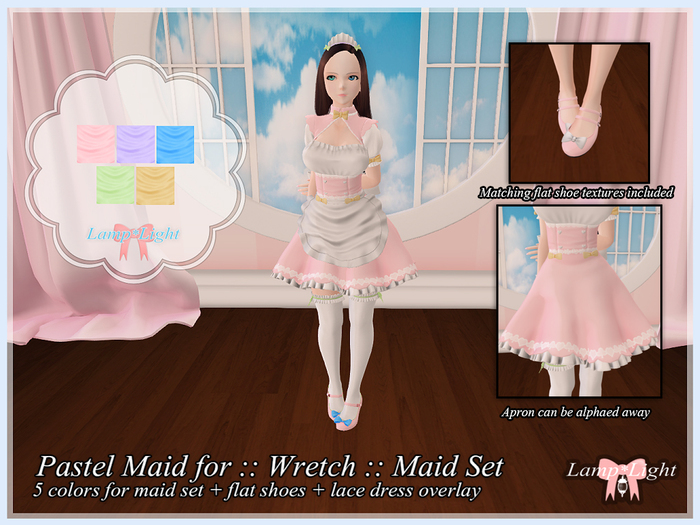 Second Life Marketplace - Lamp*Light - Pastel Maid Textures for ...