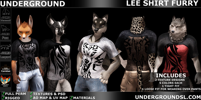 Second Life Marketplace - (UG) - Lee Shirt Furry