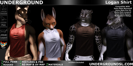 Second Life Marketplace - [UG MESH] Logan Shirt Furry