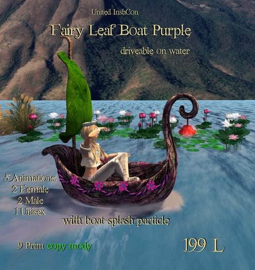 Second Life Marketplace - *UI* Fairy Leaf Boat Purple v