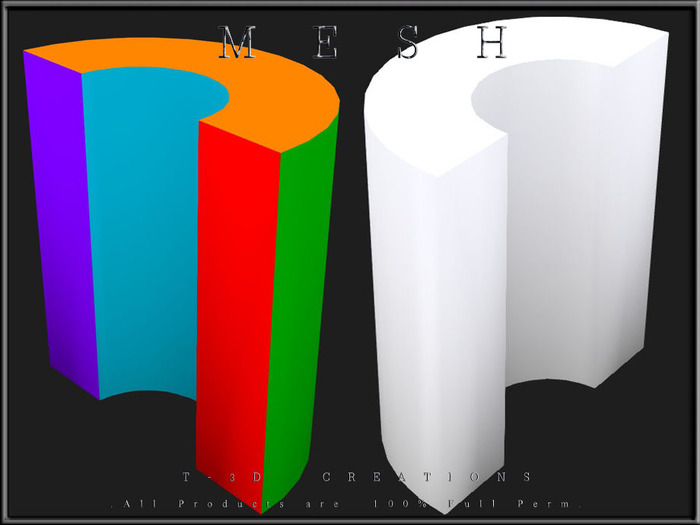 Second Life Marketplace - T-3D Creations [ A Hollowed Circle Half ...