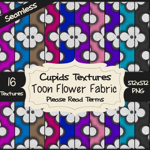 Second Life Marketplace - *Cupids Textures * 16 TOON FLOWER FABRIC