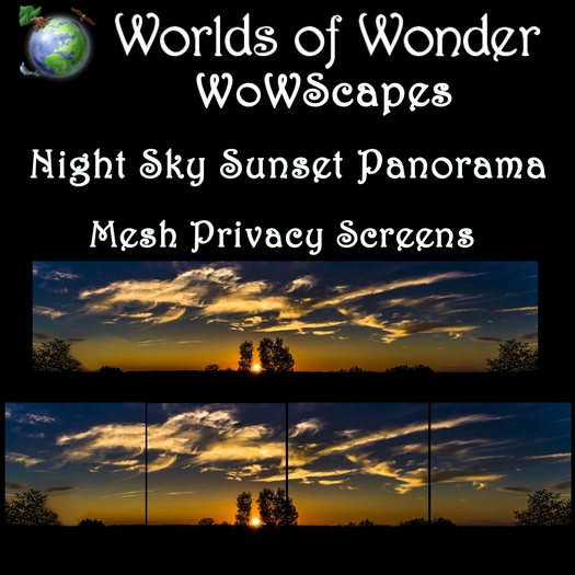 Second Life Marketplace - WoWScapes Night Sky Sunset Privacy Screens