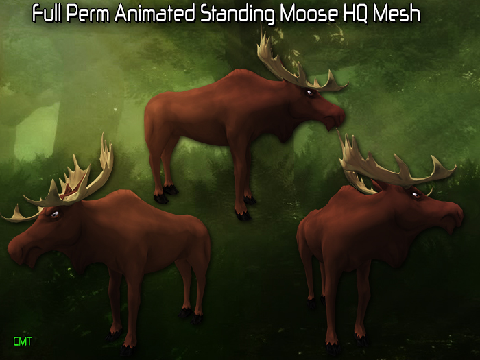 Second Life Marketplace - Full Perm Animated Standing Moose HQ Mesh