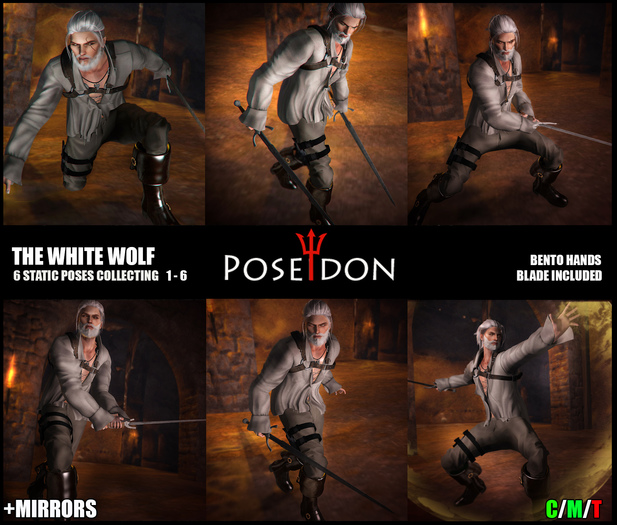 Second Life Marketplace - The White Wolf Complete #1-6 Sword BENTO