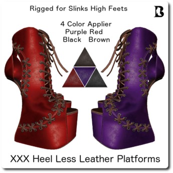 Second Life Marketplace - Blackburns XXXHeel Less Leather Platforms 4 ...