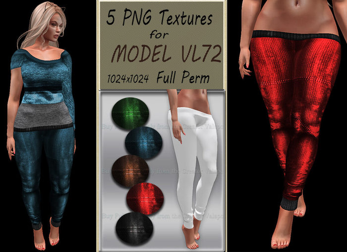 Second Life Marketplace - 5 PNG TEXTURES V101 for Model VL-72