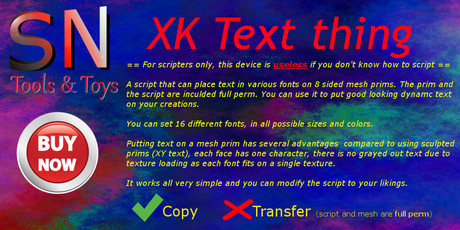 Second Life Marketplace - XK Text Thing