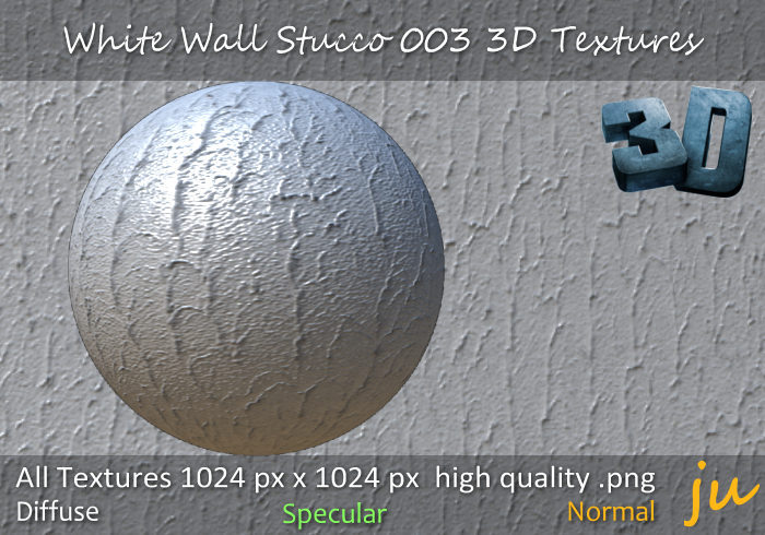 Second Life Marketplace - JU White Wall Stucco 003 3D Textures Full Perm