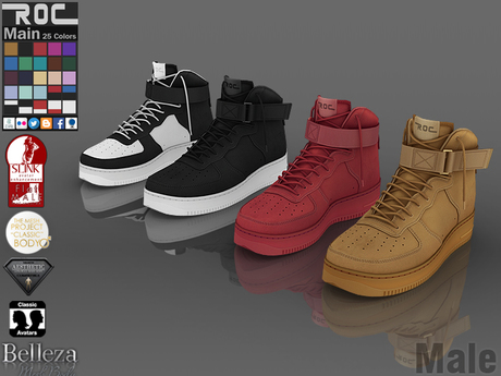 Second Life Marketplace - ::ROC:: Air Force Sneaker (MALE)