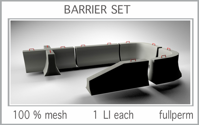Second Life Marketplace - BARRIER SET - mesh - builder edition