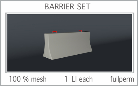 Second Life Marketplace - BARRIER SET - mesh - builder edition