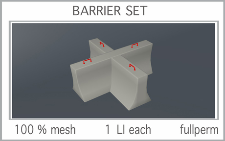Second Life Marketplace - BARRIER SET - mesh - builder edition