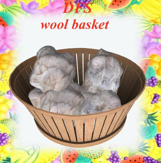 Second Life Marketplace - wool basket DFS storage vendor crate texture fb