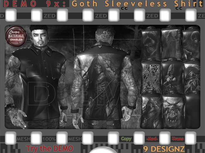 Second Life Marketplace - DEMO - ZED MESH MATERIALS ENABLED: Goth ...