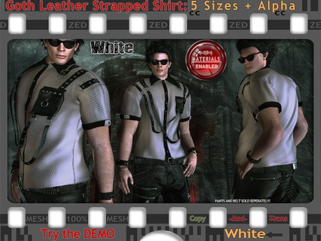 Second Life Marketplace - DEMO ZED MESH MATERIALS ENABLED: Goth Leather ...