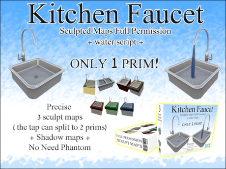 Second Life Marketplace - Sculpted Kitchen Faucet // 1 prim // FULL ...