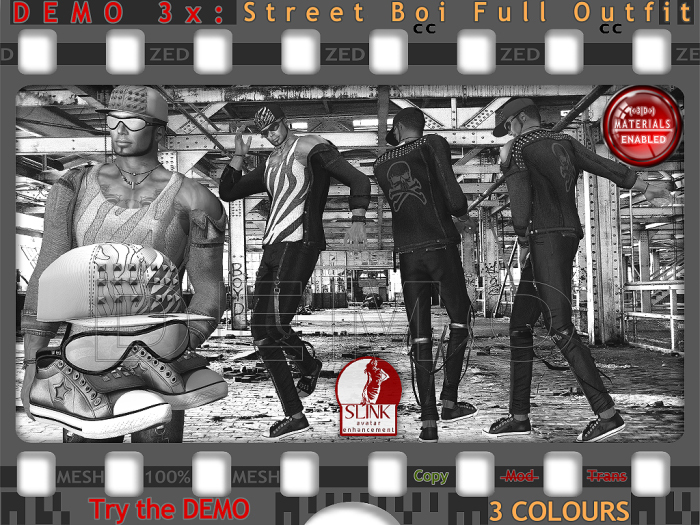 Second Life Marketplace - DEMO - ZED MESH MATERIALS ENABLED: Street Boi ...