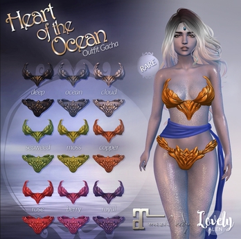 Second Life Marketplace - ((LovelyAlien)) Heart Of The Ocean - Gold - RARE