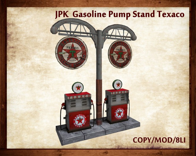 Second Life Marketplace - **JPK Gasoline Pump Stand Texaco BOX