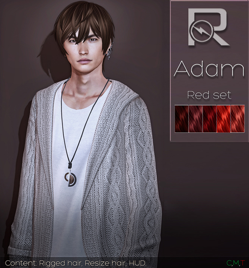 Second Life Marketplace - =Reflex= Adam hair-Red set