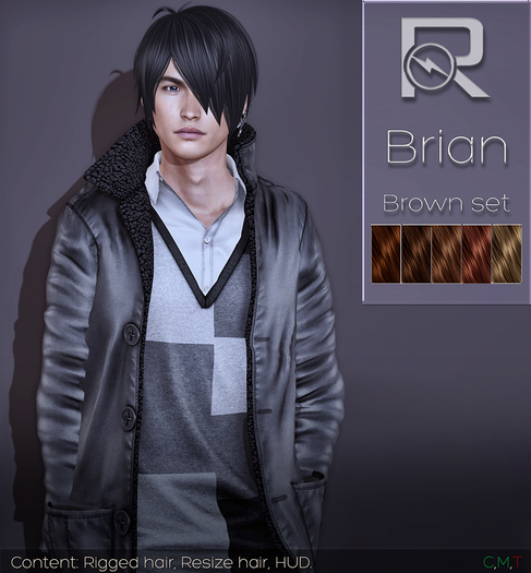 Second Life Marketplace - =Reflex= Brian hair-Brown set