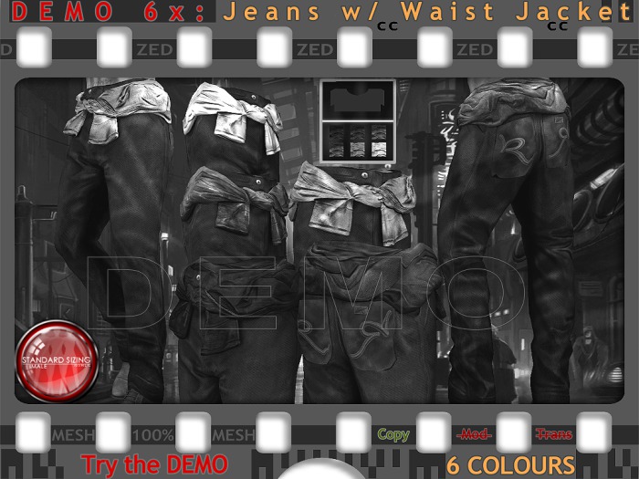 Second Life Marketplace - DEMO - ZED MESH Jeans with Jacket around ...